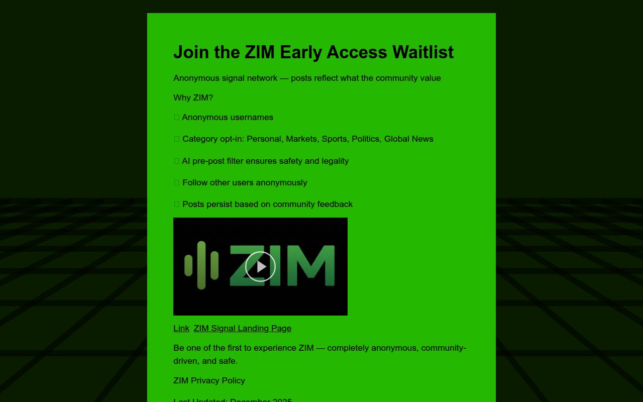 ZIM-Early Access